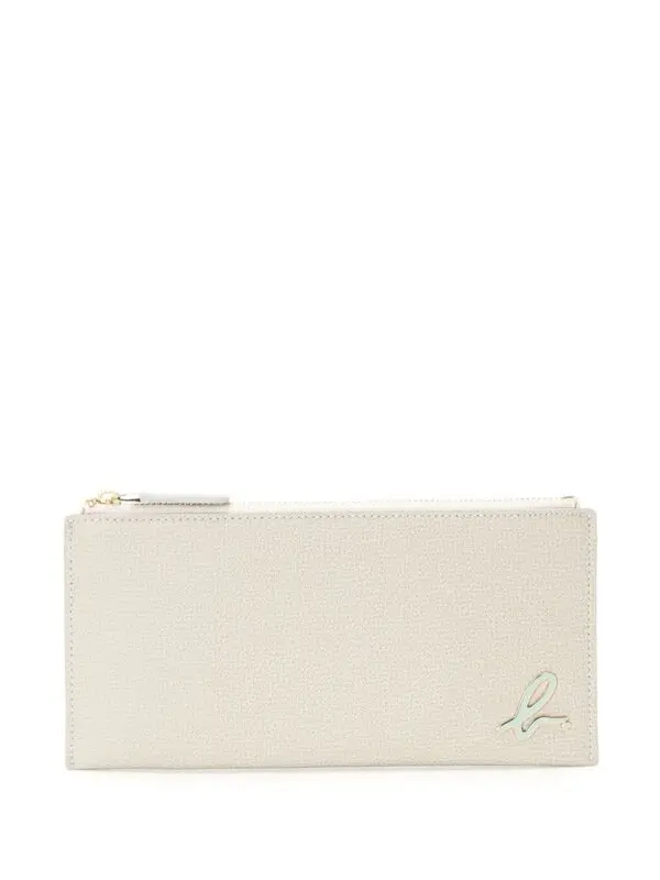 AGNÈS B. Logo-plaque Leather Purse - White