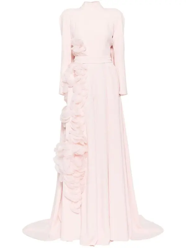 SAIID KOBEISY Organza-flowers Kaftan Jumpsuit - Pink
