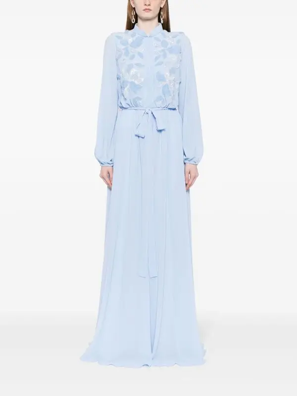 SAIID KOBEISY Floral-embroidered Kaftan