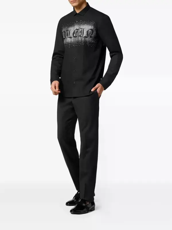 Philipp Plein Sugar Daddy Rhinestone-embellished Shirt - Black