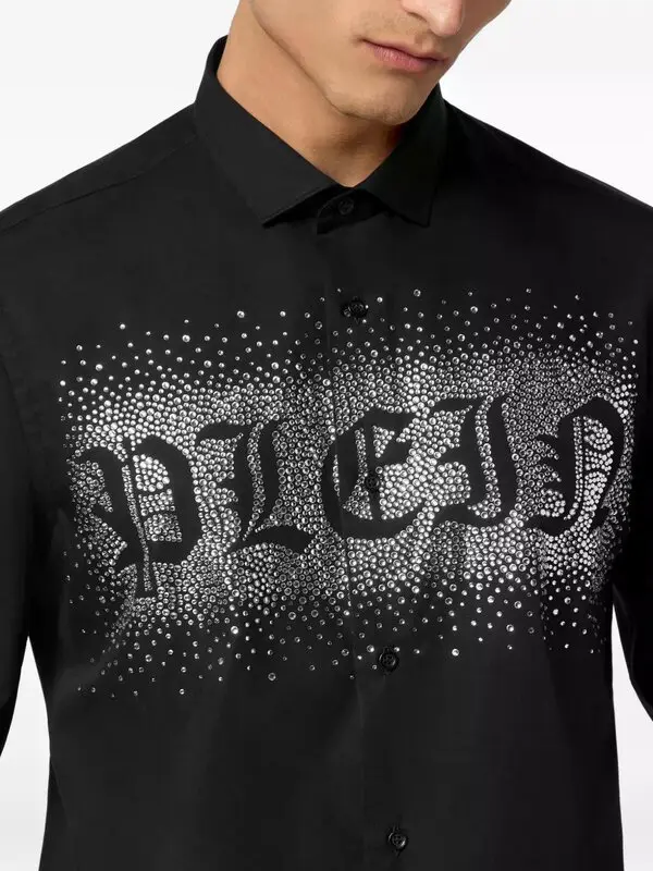 Philipp Plein Sugar Daddy Rhinestone-embellished Shirt - Black