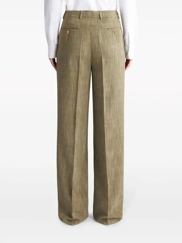 Etro Slub-effect Tailored Trousers - Green