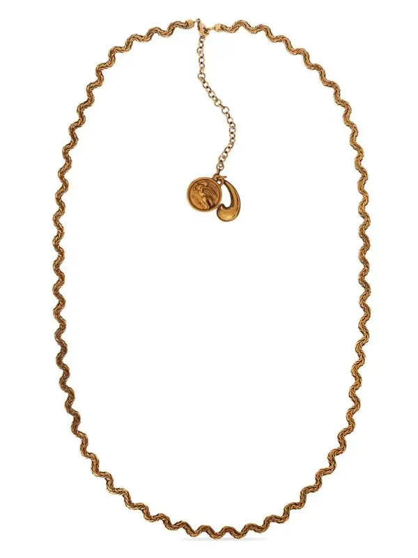 Etro Logo Charm Chain Necklace - Gold