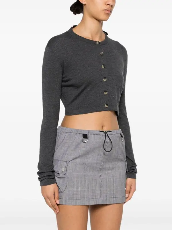 COURREGES Cropped Fine-knit Cardigan