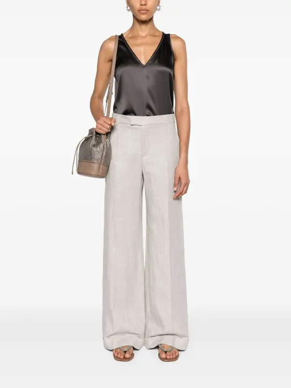 Brunello Cucinelli Lurex Wide-leg Trousers - Grey
