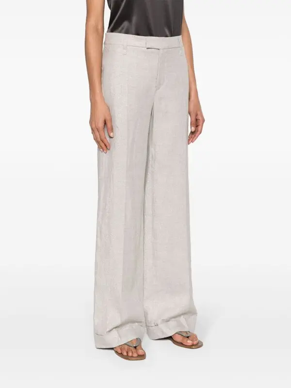 Brunello Cucinelli Lurex Wide-leg Trousers - Grey
