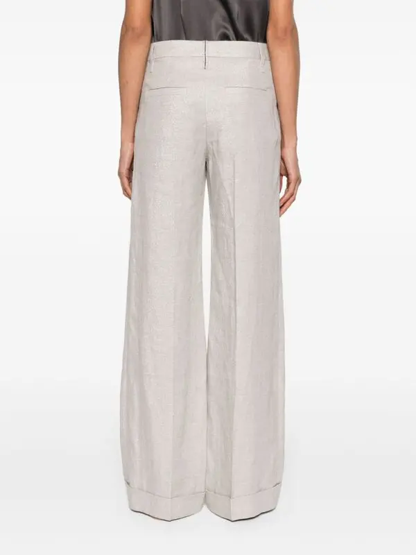 Brunello Cucinelli Lurex Wide-leg Trousers - Grey