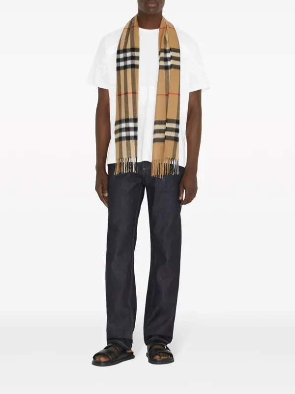 Burberry Check-pattern Fringed Scarf