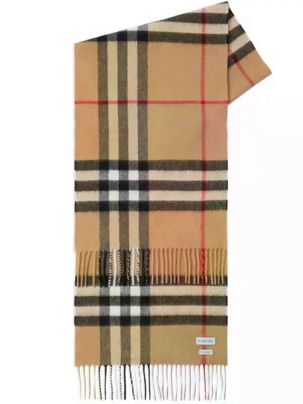 Burberry Check-pattern Fringed Scarf - Neutrals