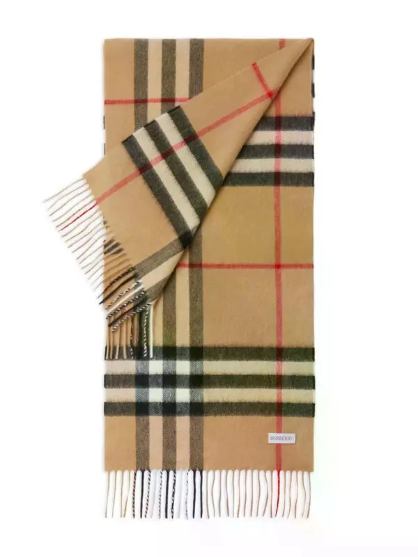 Burberry Check-pattern Fringed Scarf - Neutrals