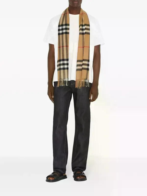 Burberry Check-pattern Fringed Scarf - Neutrals