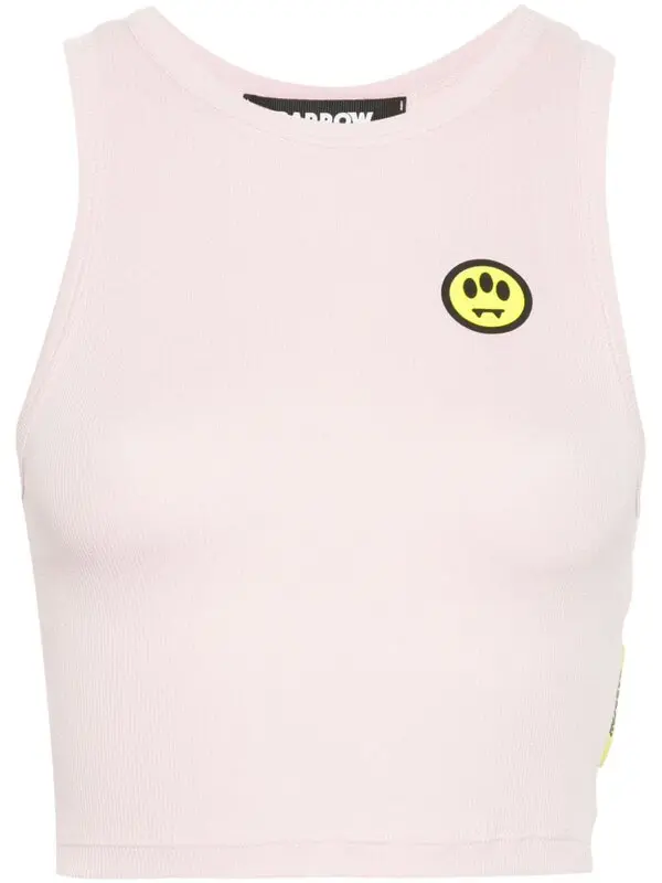 BARROW Logo-print Cropped Top - Pink