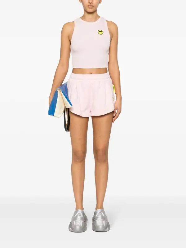 BARROW Logo-print Cropped Top - Pink