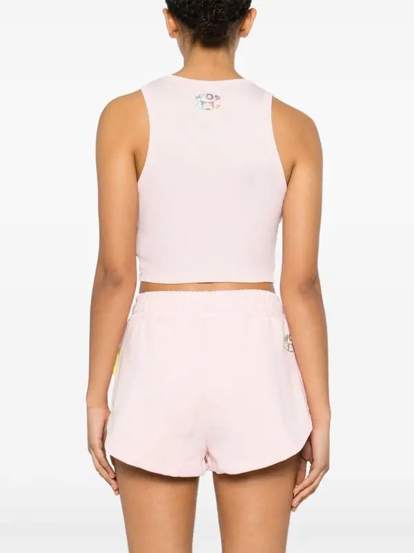 BARROW Logo-print Cropped Top - Pink
