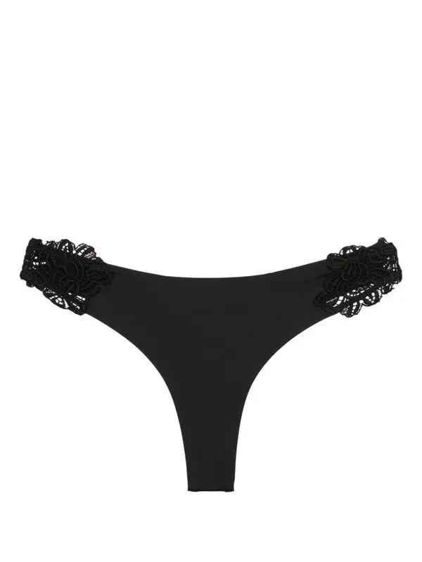 Ermanno Scervino Floral-lace Bikini Bottoms - Black