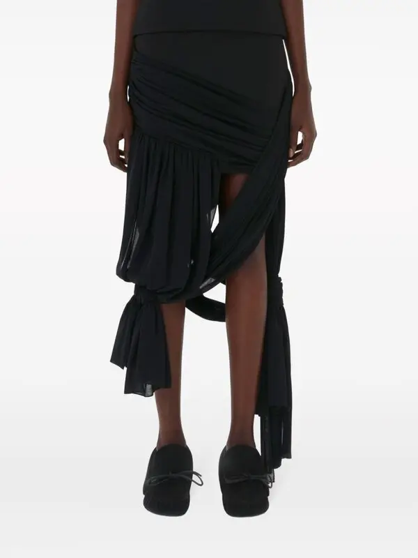 JW Anderson Draped Wrap Midi Skirt