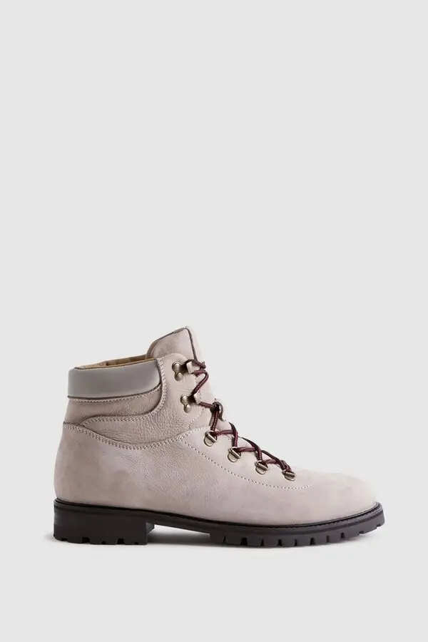 REISS Ashdown Leather Hiking Boots