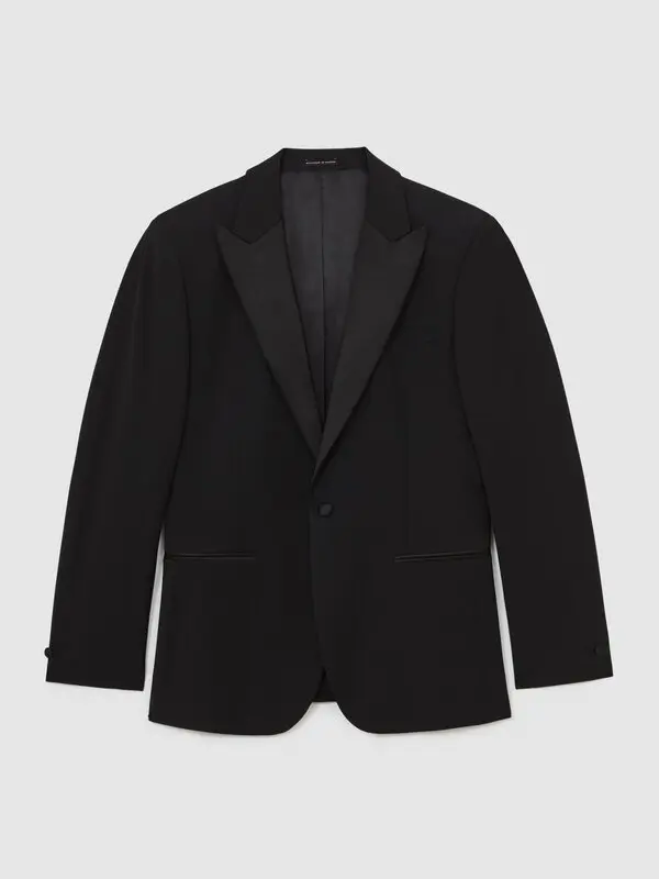 REISS Poker Peak Lapel Single-breasted Tuxedo Jacket Tailored-fit - Black