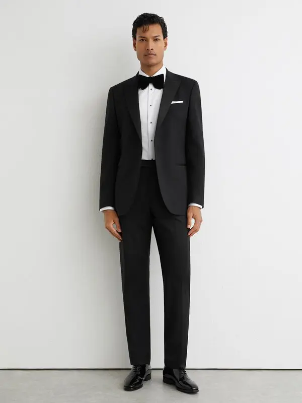 REISS Poker Peak Lapel Single-breasted Tuxedo Jacket Tailored-fit - Black