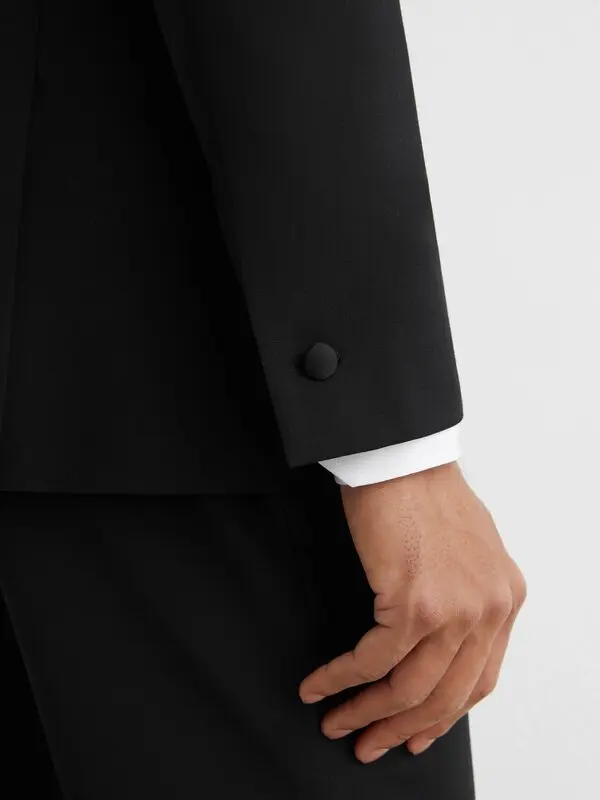 REISS Poker Peak Lapel Single-breasted Tuxedo Jacket Tailored-fit - Black