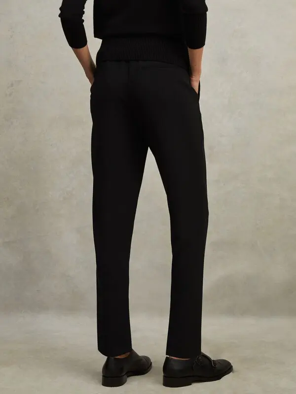 REISS Tapered Pull-on Trousers - Black