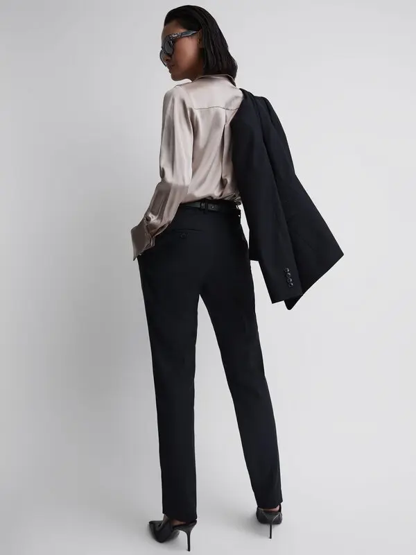 REISS Haisley Wool Blend Suit Trousers - Navy