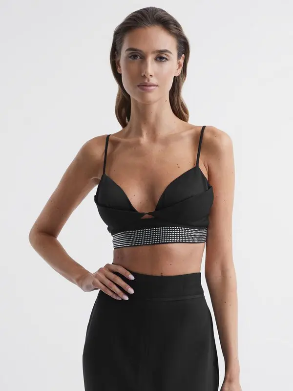 REISS Beth Embellished Bra Top