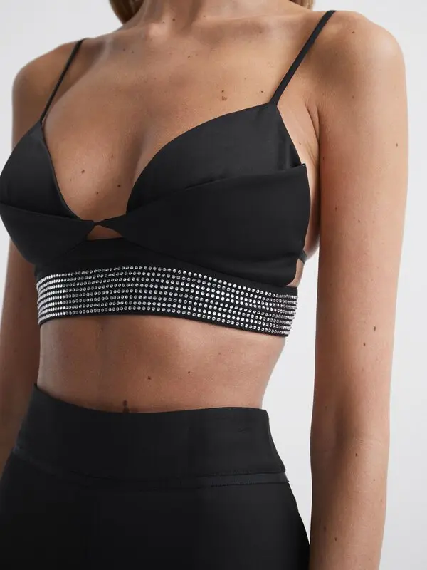 REISS Beth Embellished Bra Top