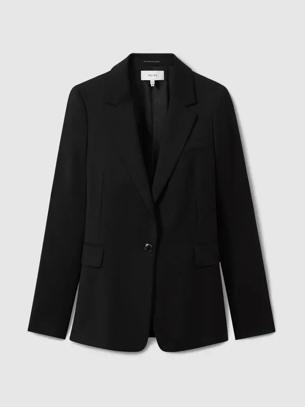 REISS Haisley Single Breasted Suit Blazer - Black