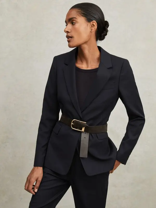 REISS Haisley Petite Single Breasted Suit Blazer - Navy