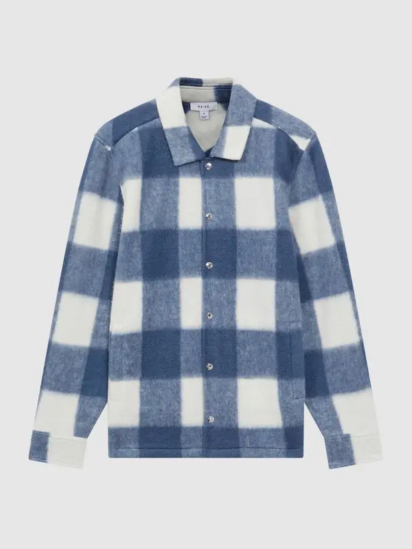 REISS Scott Brushed Check Overshirt