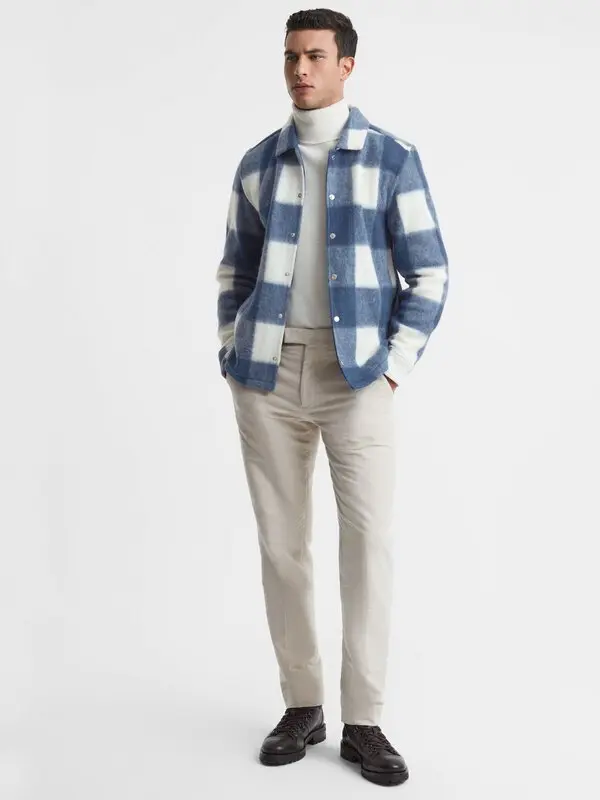 REISS Scott Brushed Check Overshirt