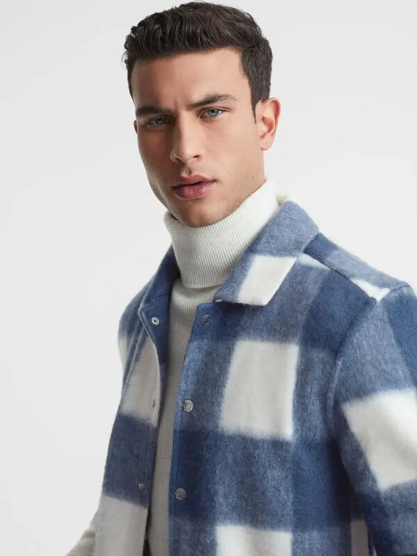 REISS Scott Brushed Check Overshirt