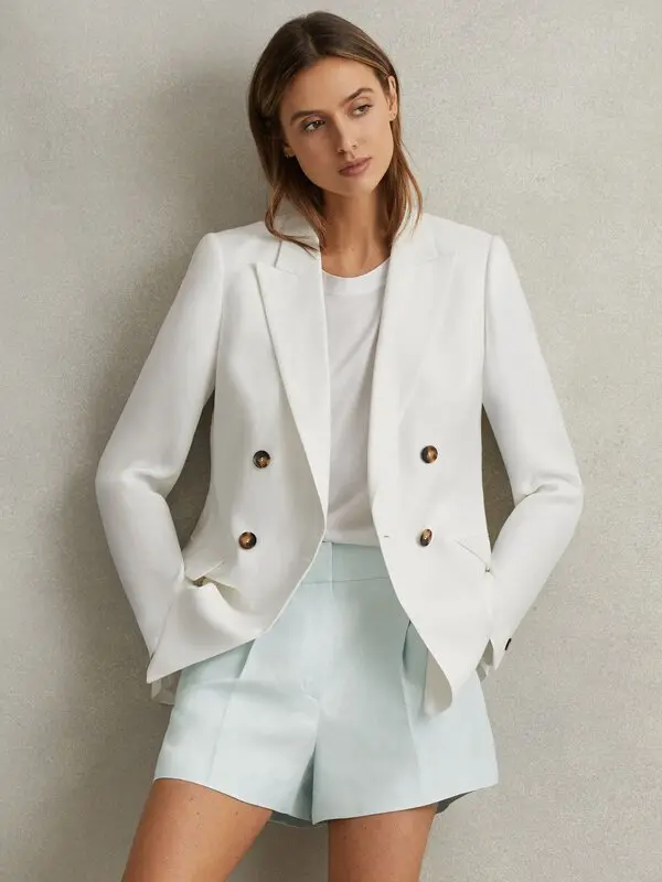 REISS Lori Viscose-linen Blend Suit Shorts