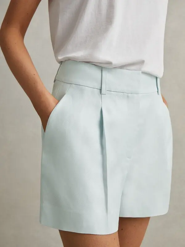 REISS Lori Viscose-linen Blend Suit Shorts