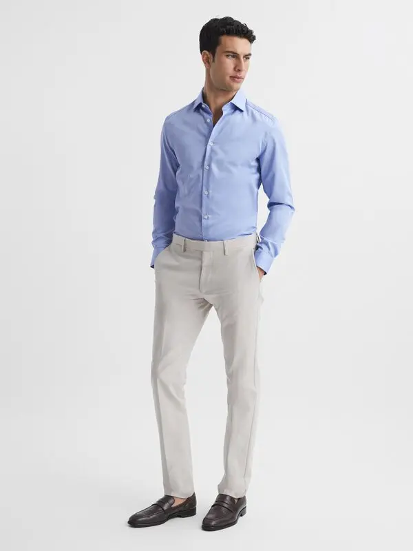 REISS Remotemid Slim Fit Cotton Sateen Shirt