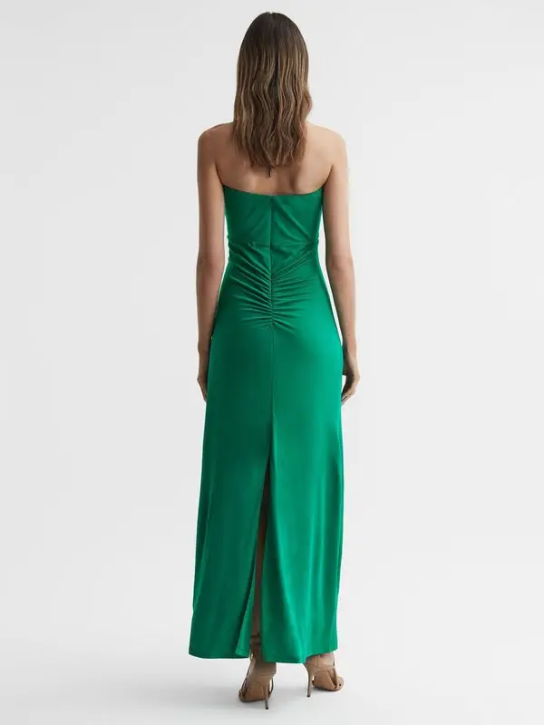 light blue v neck maxi dress Satin Cowl Neck Maxi Dress AQUA / L