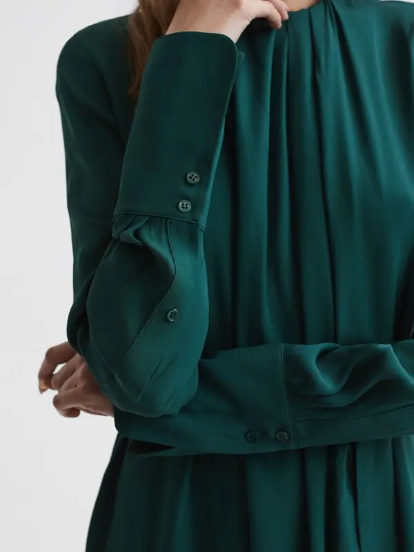 REISS Phoenix Pleated Midi Dress