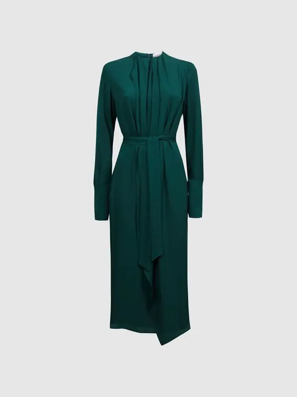 REISS Phoenix Pleated Midi Dress