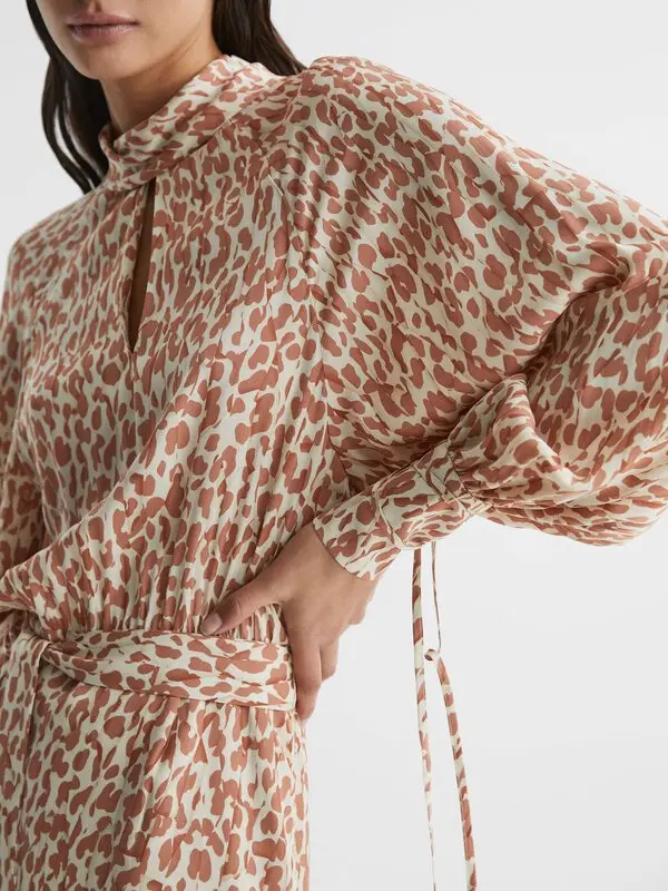 REISS Teya Animal Print Mini Dress