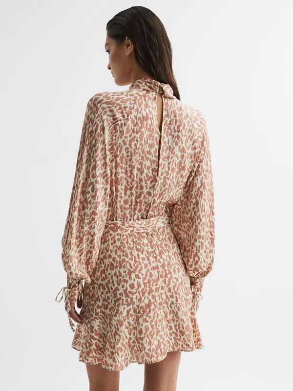 REISS Teya Animal Print Mini Dress