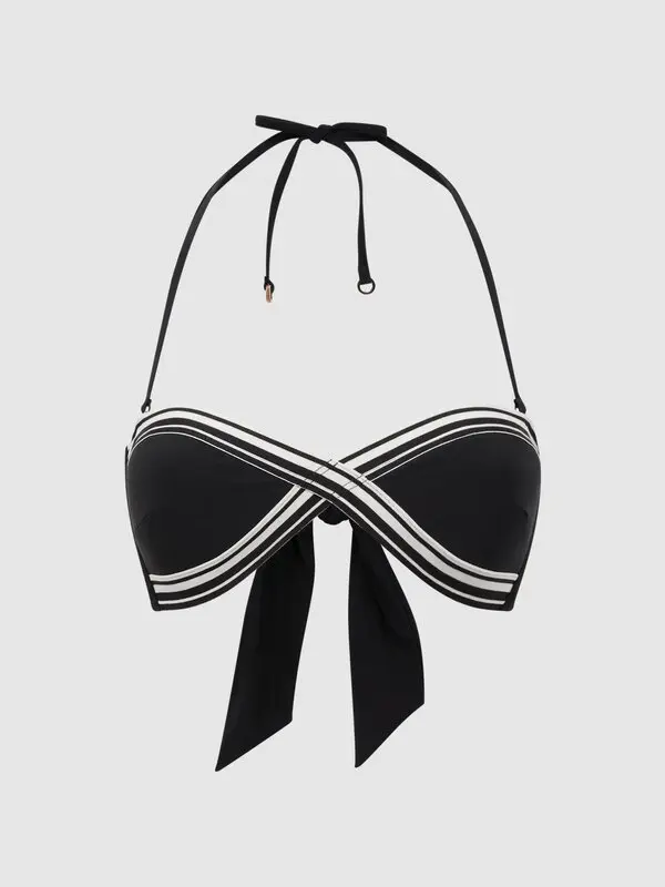 REISS Raven Colourblock Bandeau Bikini Top