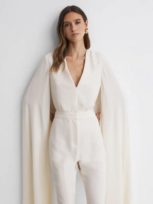 REISS Olivia Cape Sleeve Jumpsuit