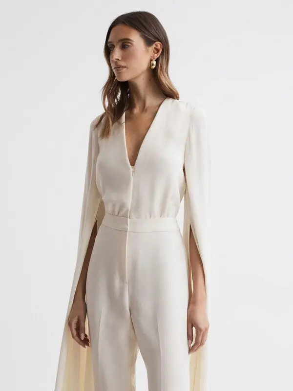 REISS Olivia Cape Sleeve Jumpsuit