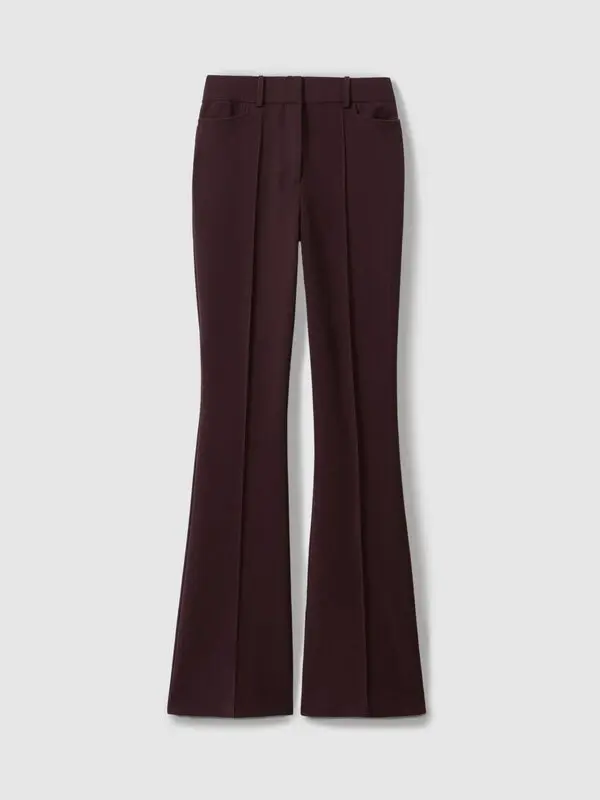 REISS Gabi Flared Suit Trousers - Berry
