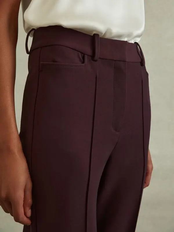 REISS Gabi Flared Suit Trousers - Berry
