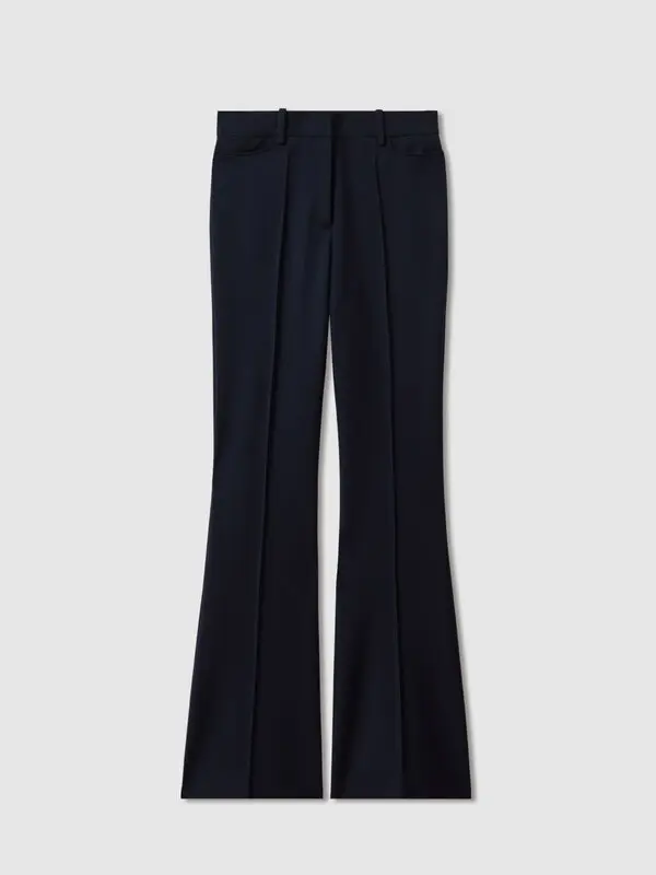 REISS Gabi Flared Suit Trousers - Navy