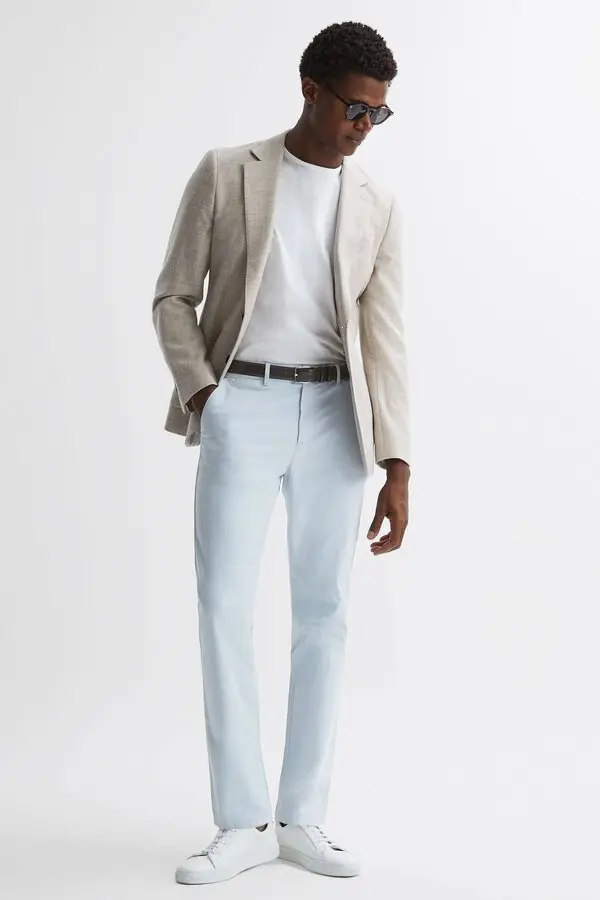 REISS Pitch Washed-cotton Slim-fit Chinos