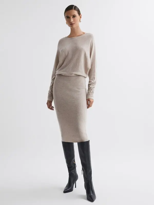 REISS Leila Petite Wool Blend Midi Dress