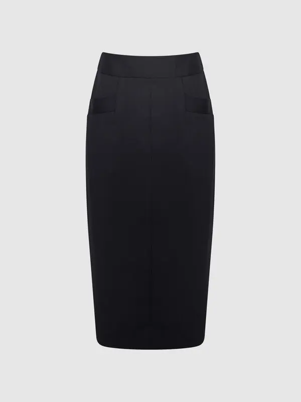 REISS Haisley Tailored Pencil Skirt - Navy